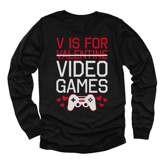 V is for Valentine Video Games Valentines Day Gamer Boy T-Shirt ...