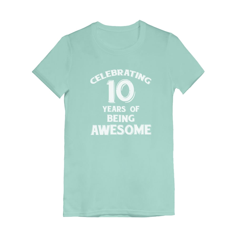 Tstars Girls 10th Birthday T-shirt - "10 Years of Being Awesome" Themed ...