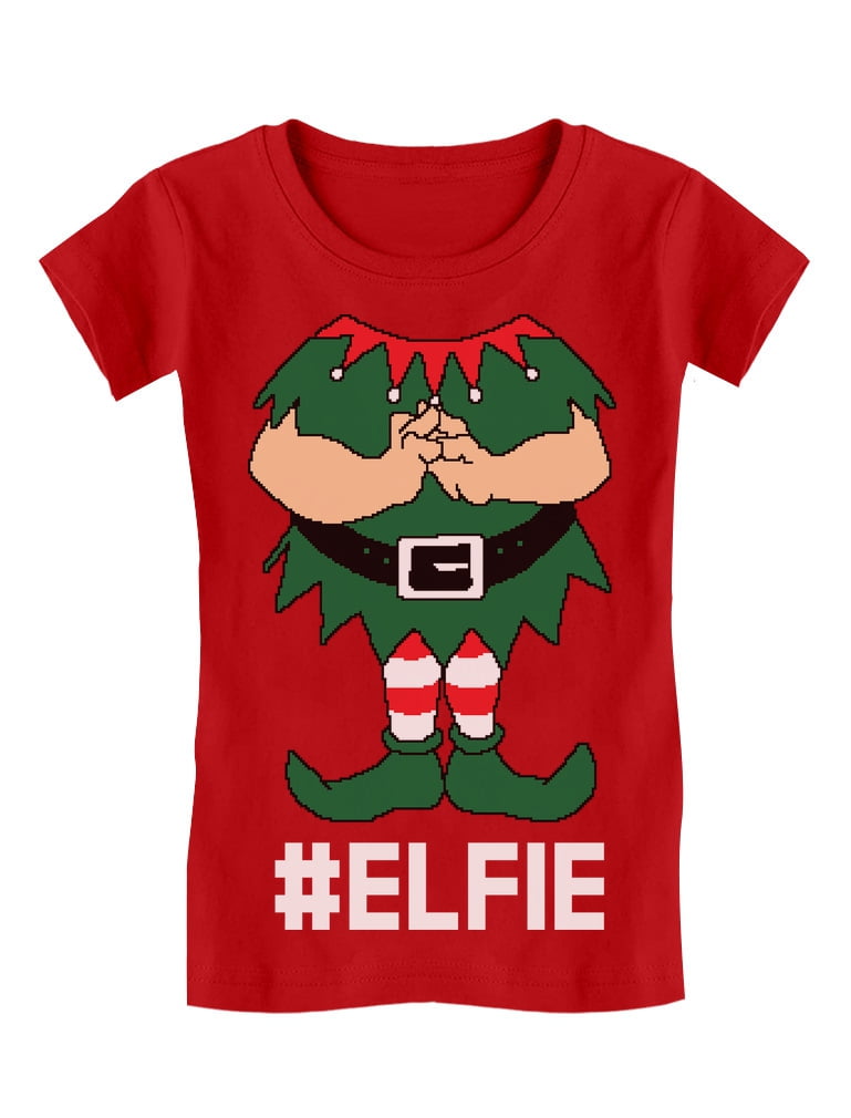 Tstars Girls Christmas Shirts Gift Elf Suit Elfie Christmas Kids Funny ...