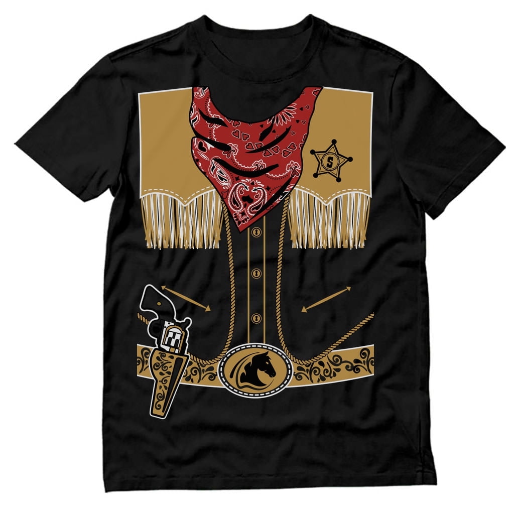 Tstars Men’s Cowboy Halloween Costume T-Shirt – Funny and Easy Day of ...