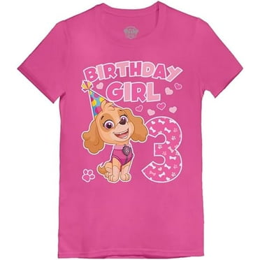 Tstars Girls 3rd Birthday Gift Shirt - Paw Patrol Skye Graphic Tee - Toddler Kids Party Wear ...