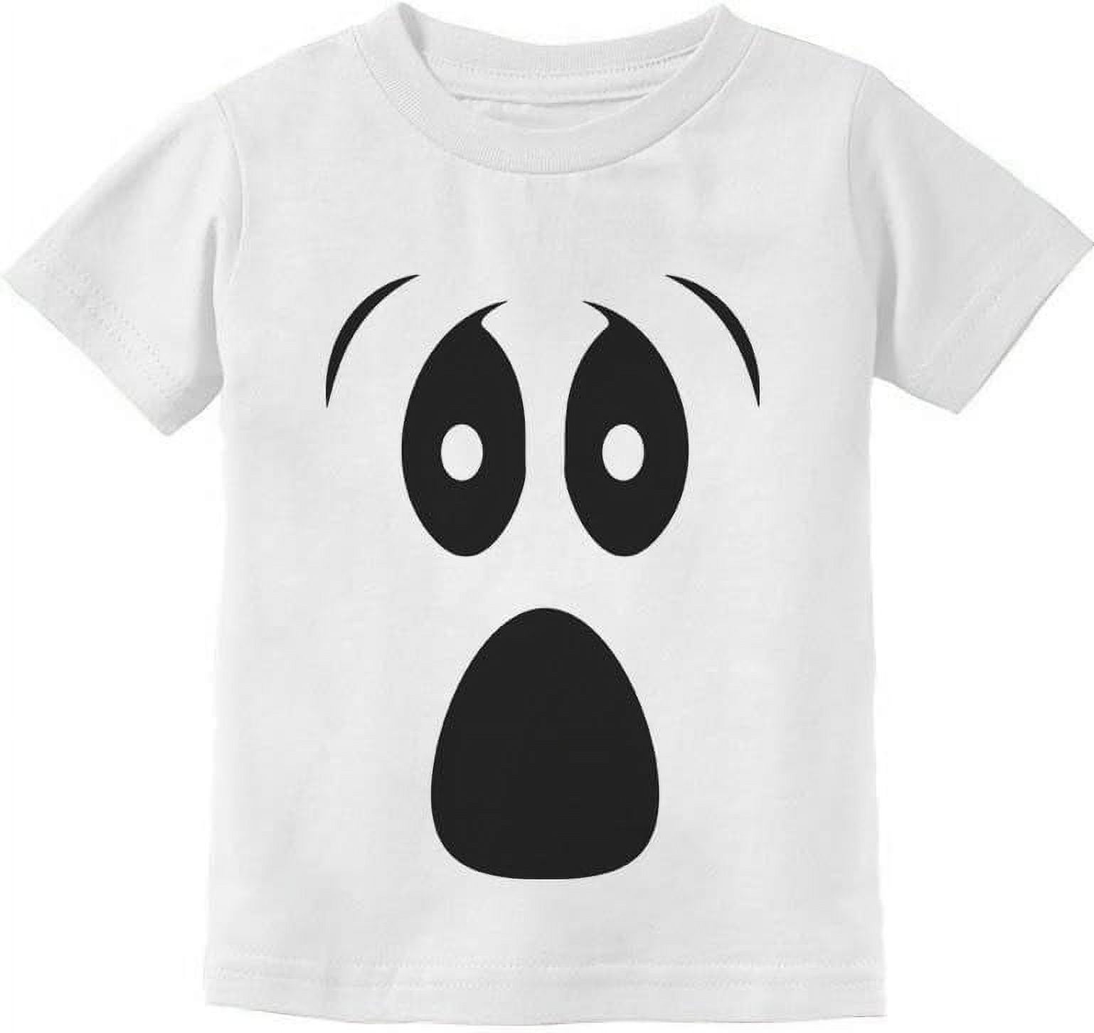Tstars Silly Ghost Face Halloween Easy Costume Kids Spooky Shirt 5-6 ...