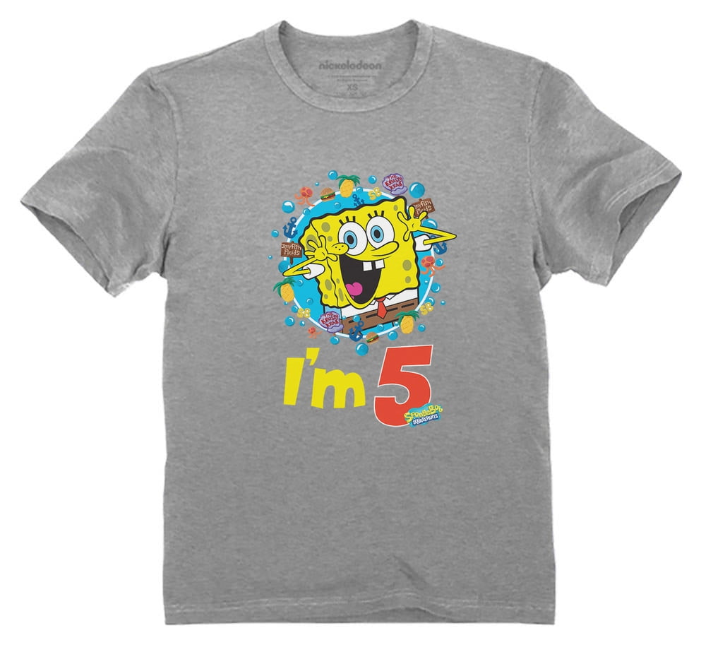 Tstars Unisex SpongeBob Birthday T-shirt: Perfect 5th Birthday Gift - Official Nickelodeon ...