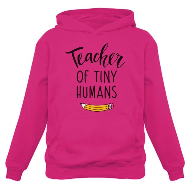 Tstars Women's Teacher of Tiny Humans Hoodie - Teacher Apparel for Back ...