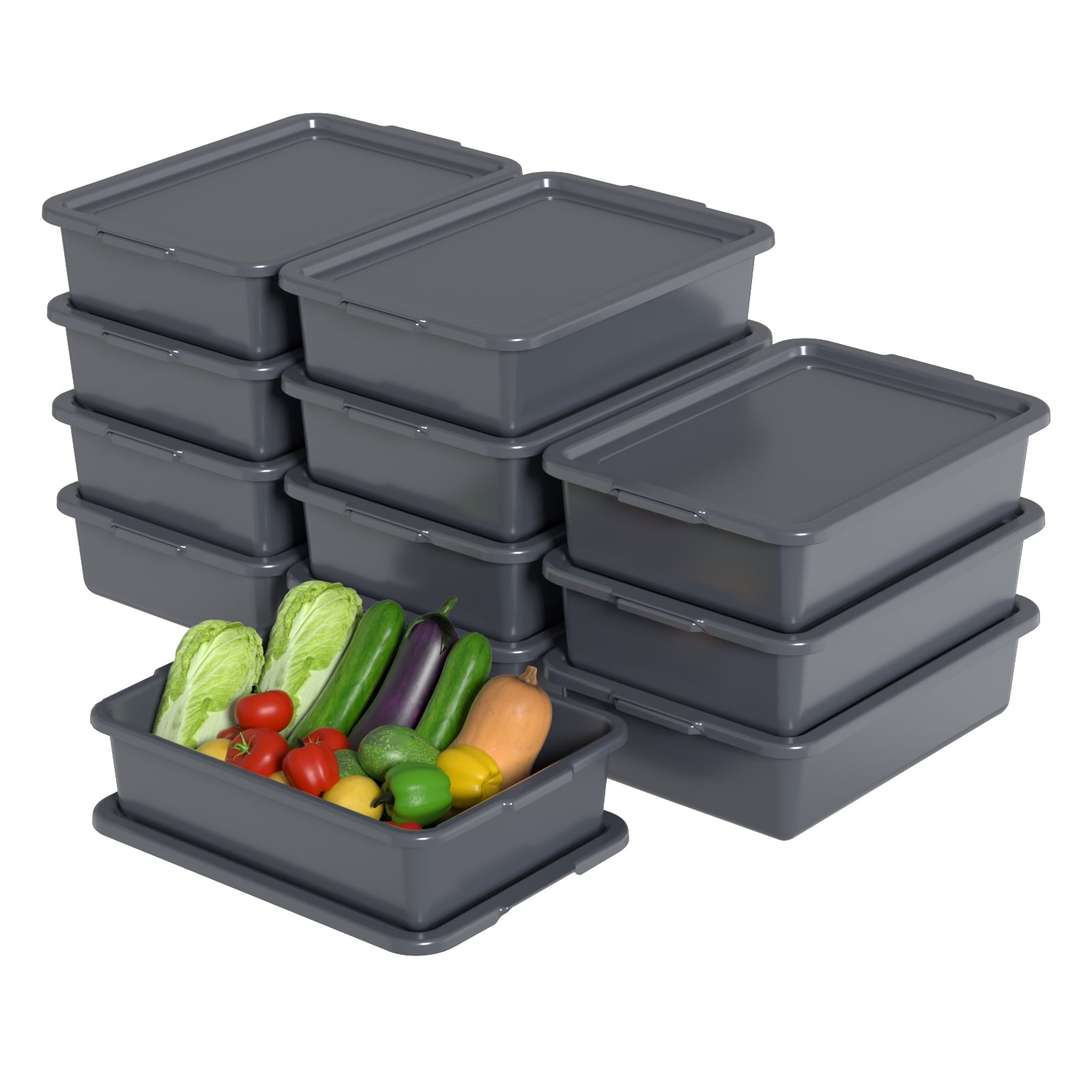 Tstorage 13 L Plastic Commercial Bus Box with Lid, Restaurant Bus Tubs ...