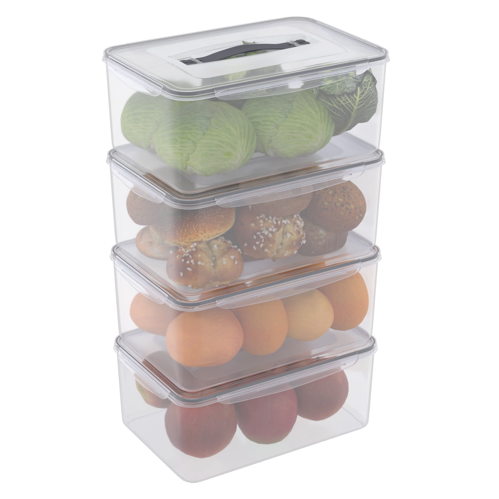 Tstorage 15 Quarts Rectangular Fresh Food Storage Containers, Clear ...
