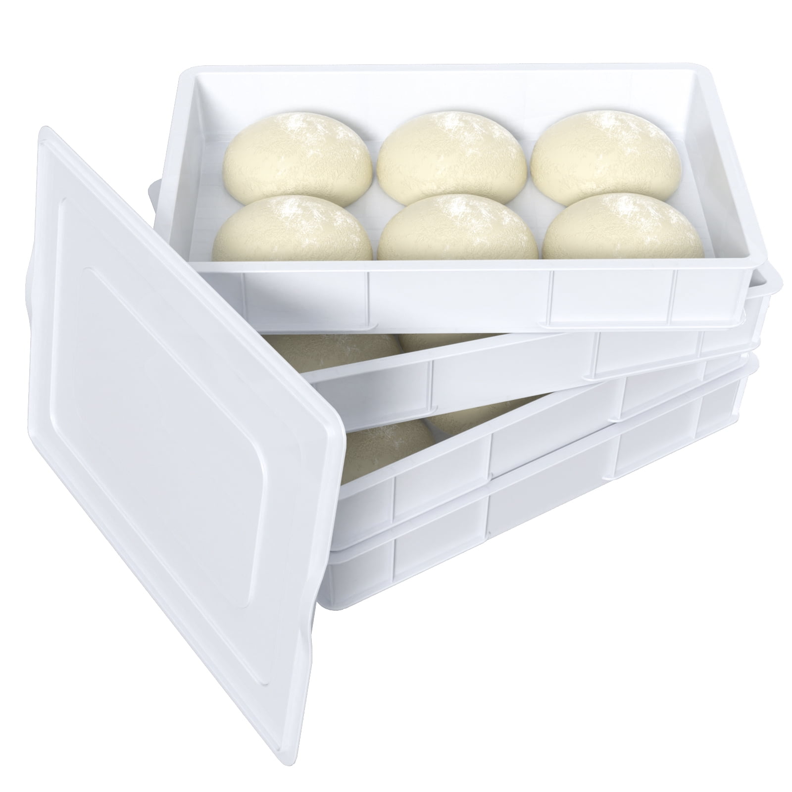 Tstorage 4 Packs Plastic Stackable Pizza Dough Proofing Box, Pizza ...
