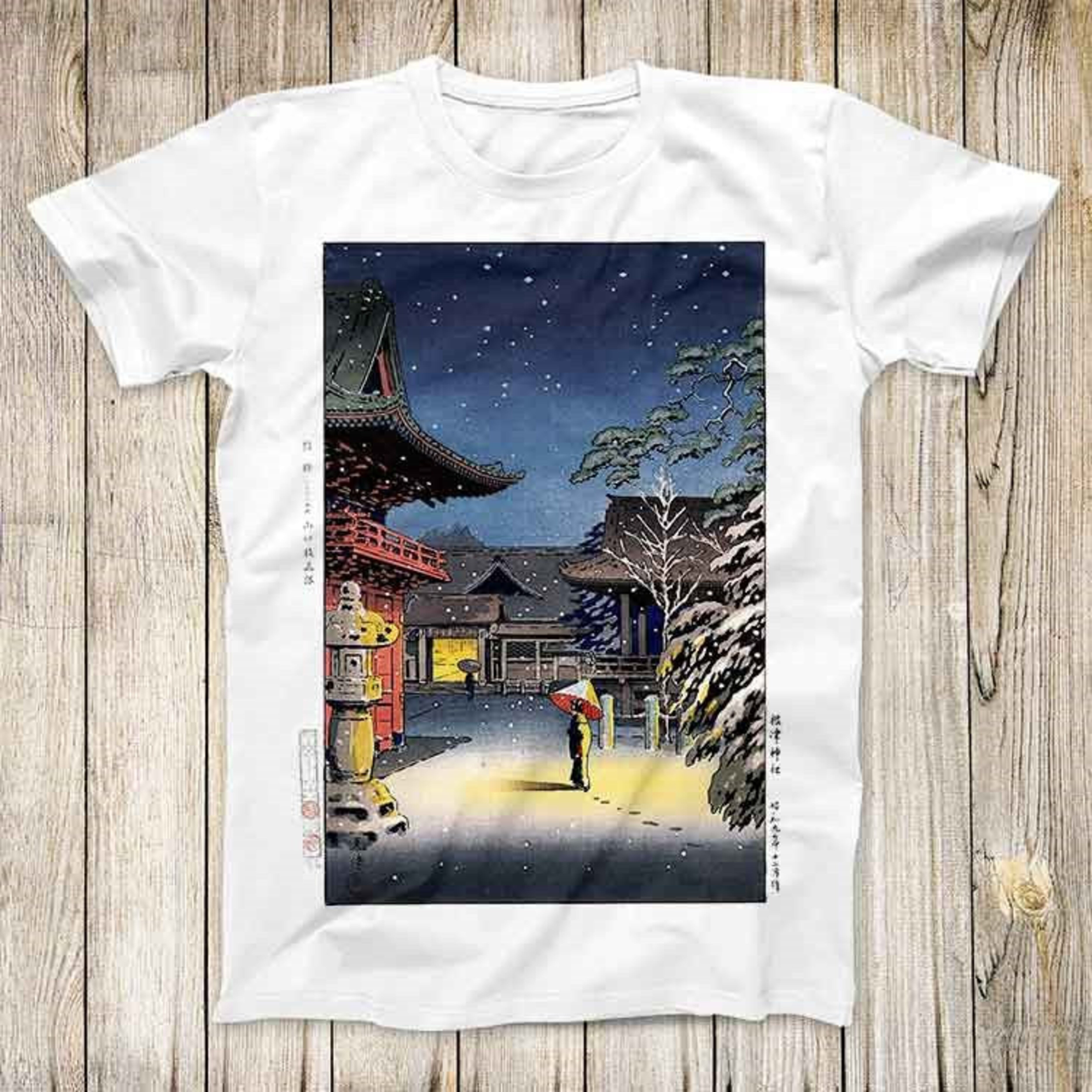 Tsuchiya Koitsu Snow at Nezu Shrine Top Tee Best Cute Gift Men Women ...