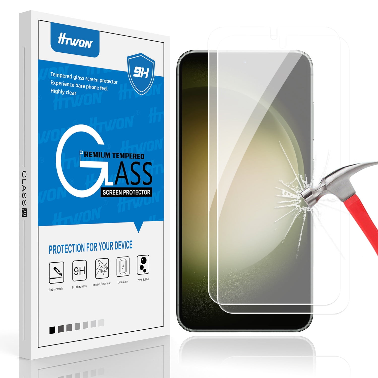 Tsuinz 2 Packs Tempered Glass Screen Protectors for Samsung Galaxy S23 ...