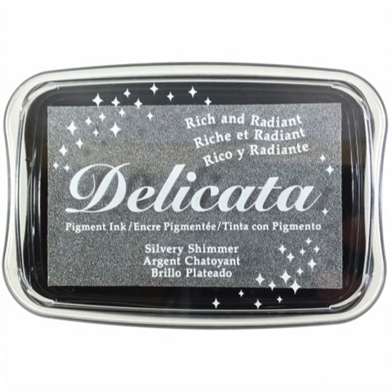 Tsukineko Delicata Pigment Ink Pad Silvery Shimmer - Walmart.com