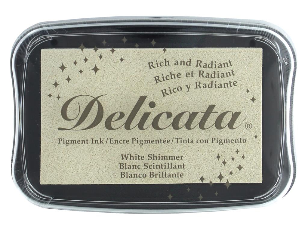 Tsukineko Delicata Pigment Ink Pad White Shimmer - Walmart.com