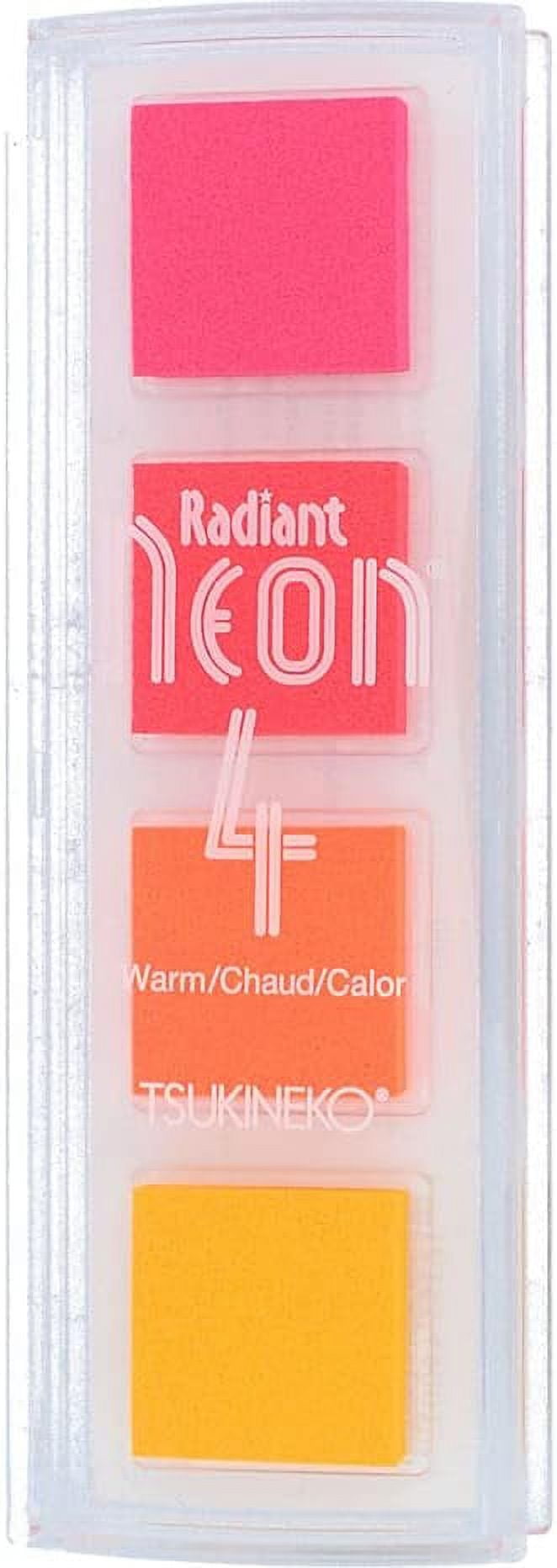 Tsukineko Radiant Warm Neon Ink, Electric Pink/Electric Coral/Electric ...