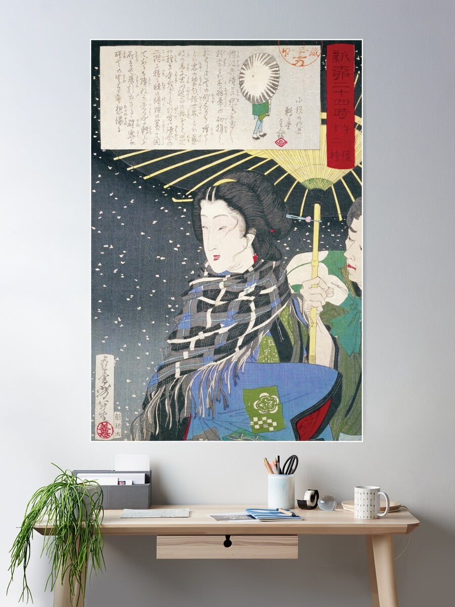 Tsukioka Yoshitoshi - Shinryå« 24 Hours: 24:00 Pm Poster Wall Art ...