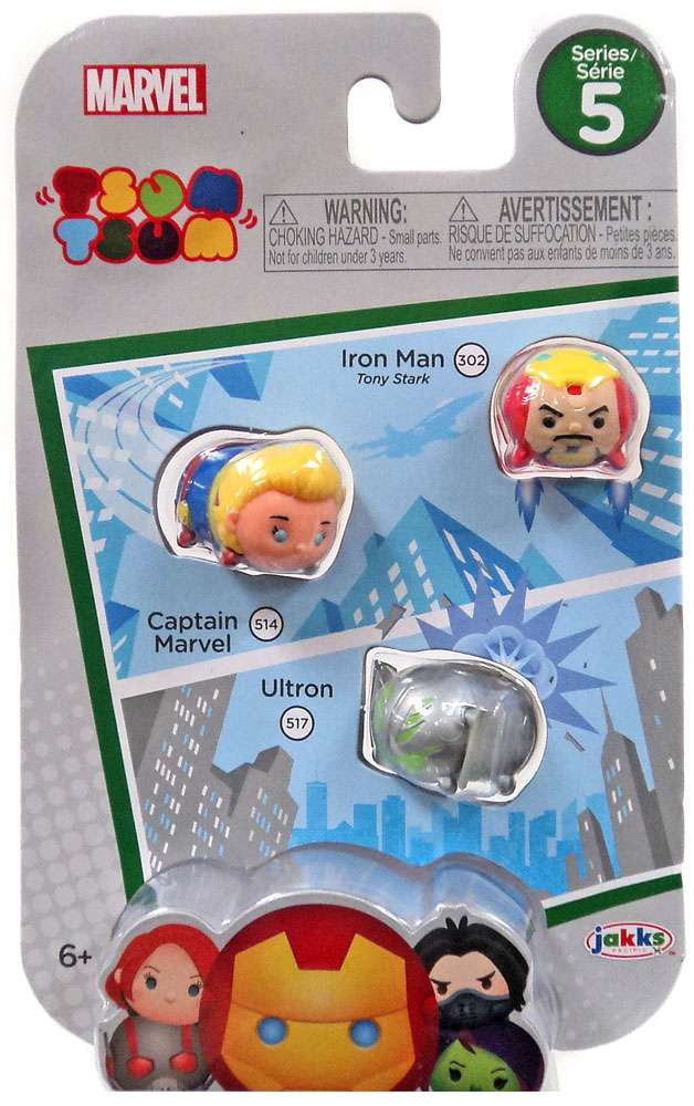 Tsum Tsum Series 5 Iron Man, Captain Marvel & Ultron Minifigure 3-Pack ...