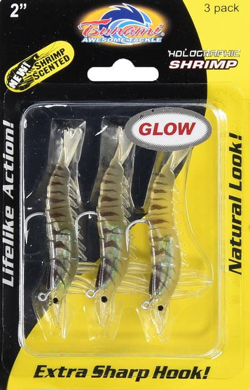 Tsunami 2" Shrimp Softbait, Glow Tiger, 3 Count - Walmart.com