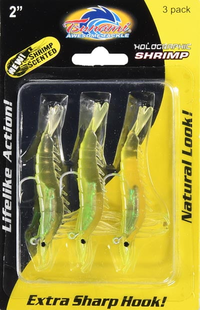 Tsunami Holographic Shrimp Softbait Lure, Grass Shrimp, 3 Count ...