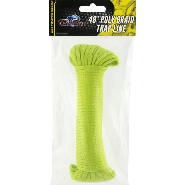 Tsunami 48' Poly Braid Crab Trap Line, Chartreuse - Walmart.com