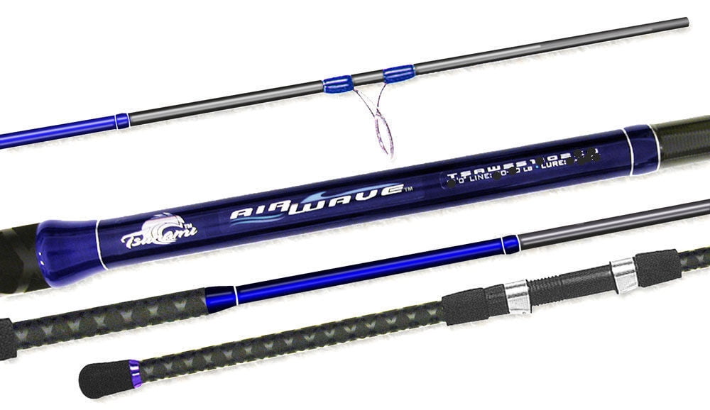 Tsunami Airwave Surf Spinning Rod, Lightweight High Fiber, 2pc, MH, H ...