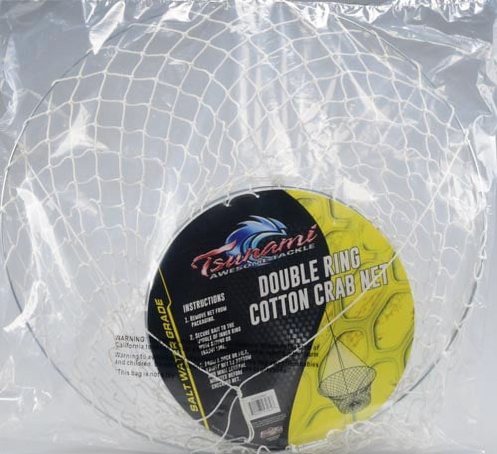 Tsunami Double Ring Crab Net 17" x 17" with Cotton Mesh - Saltwater ...