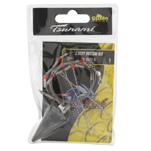Tsunami Drop Bottom Rig 27 in. Wire – 3‑Drop Fishing Rig for Snapper ...