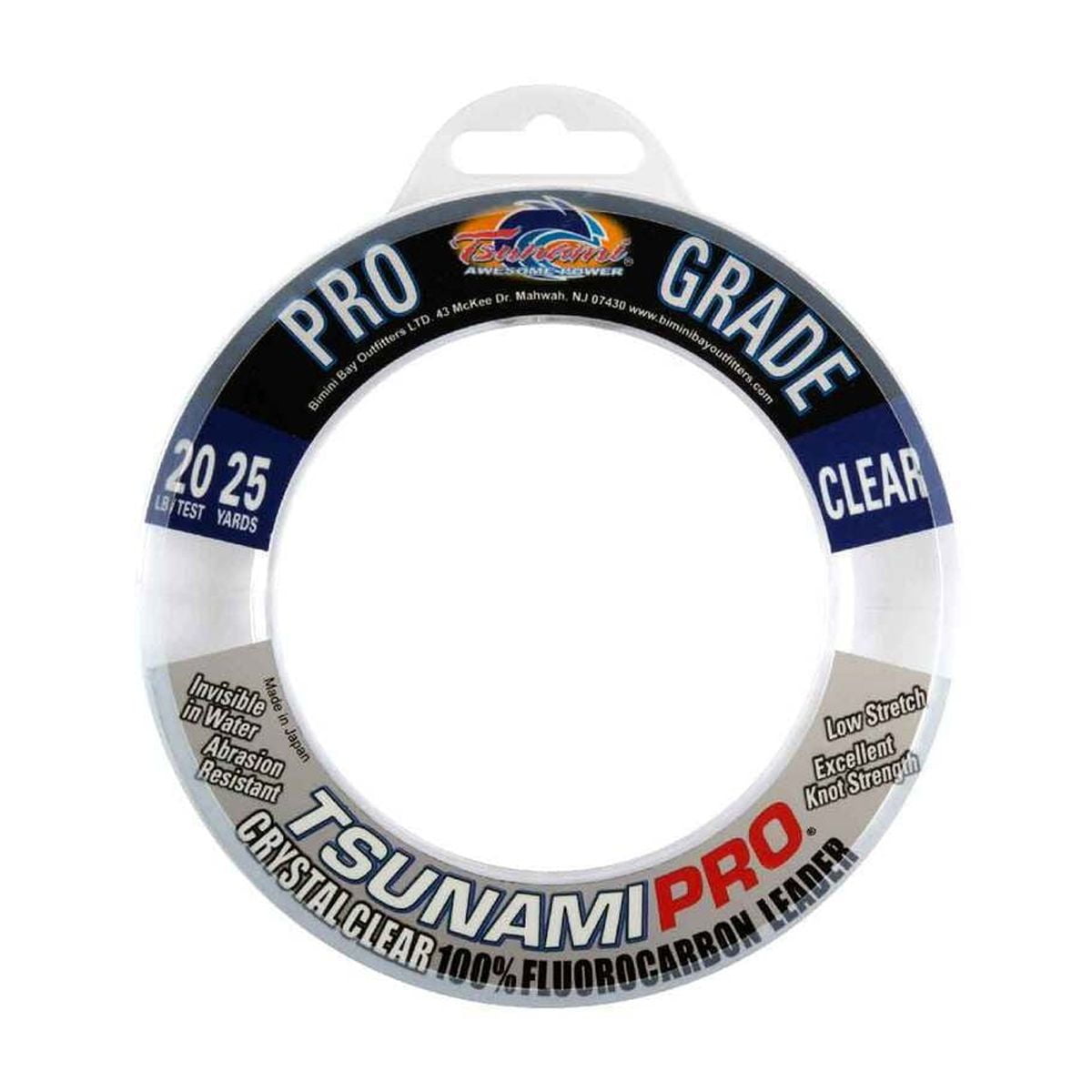 Tsunami Fluorocarbon Leader Fishing Line, 20 lb Test, 25 yd, Clear ...