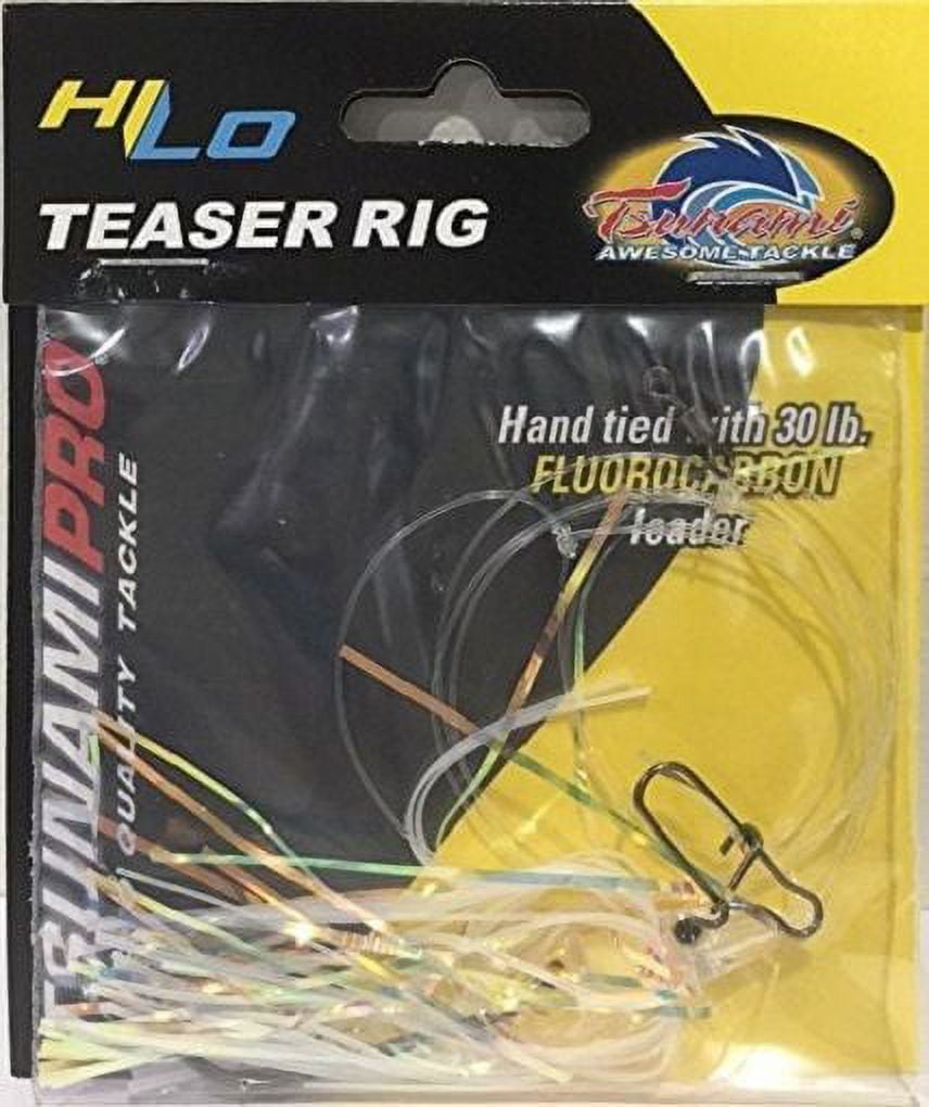 Tsunami Hi-Lo Fluke Flounder Mylar Teaser Rig, Glow Luminous Pearl ...