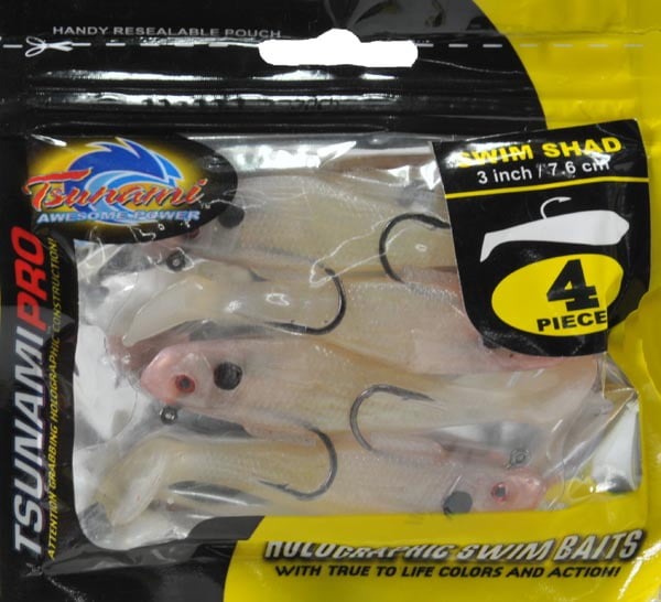 Tsunami Pro 3 Inch Swim Shad Pearl with Spots Fishing Lure - Walmart.com