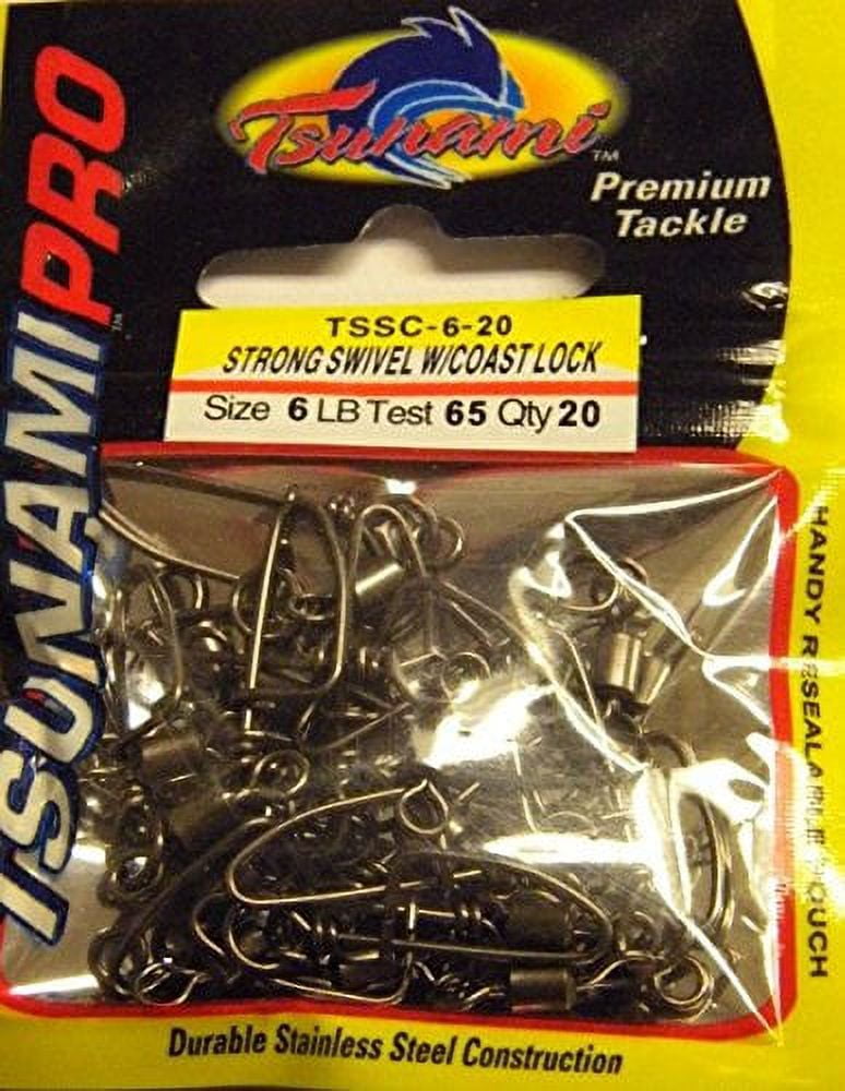Tsunami Pro Strong Swivels with Coastlock Size 6 20 Pack - Walmart.com