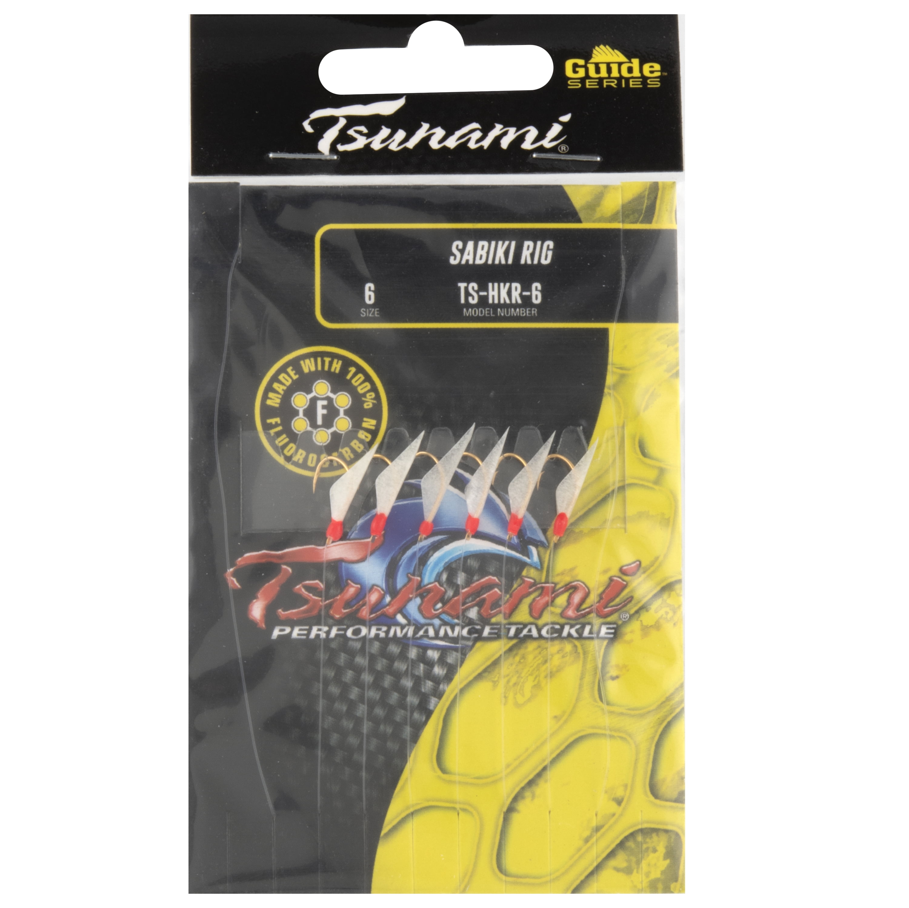 Tsunami Sabiki Rig Redhead 6 Hooks for Bait Fish Mackerel - Walmart.com