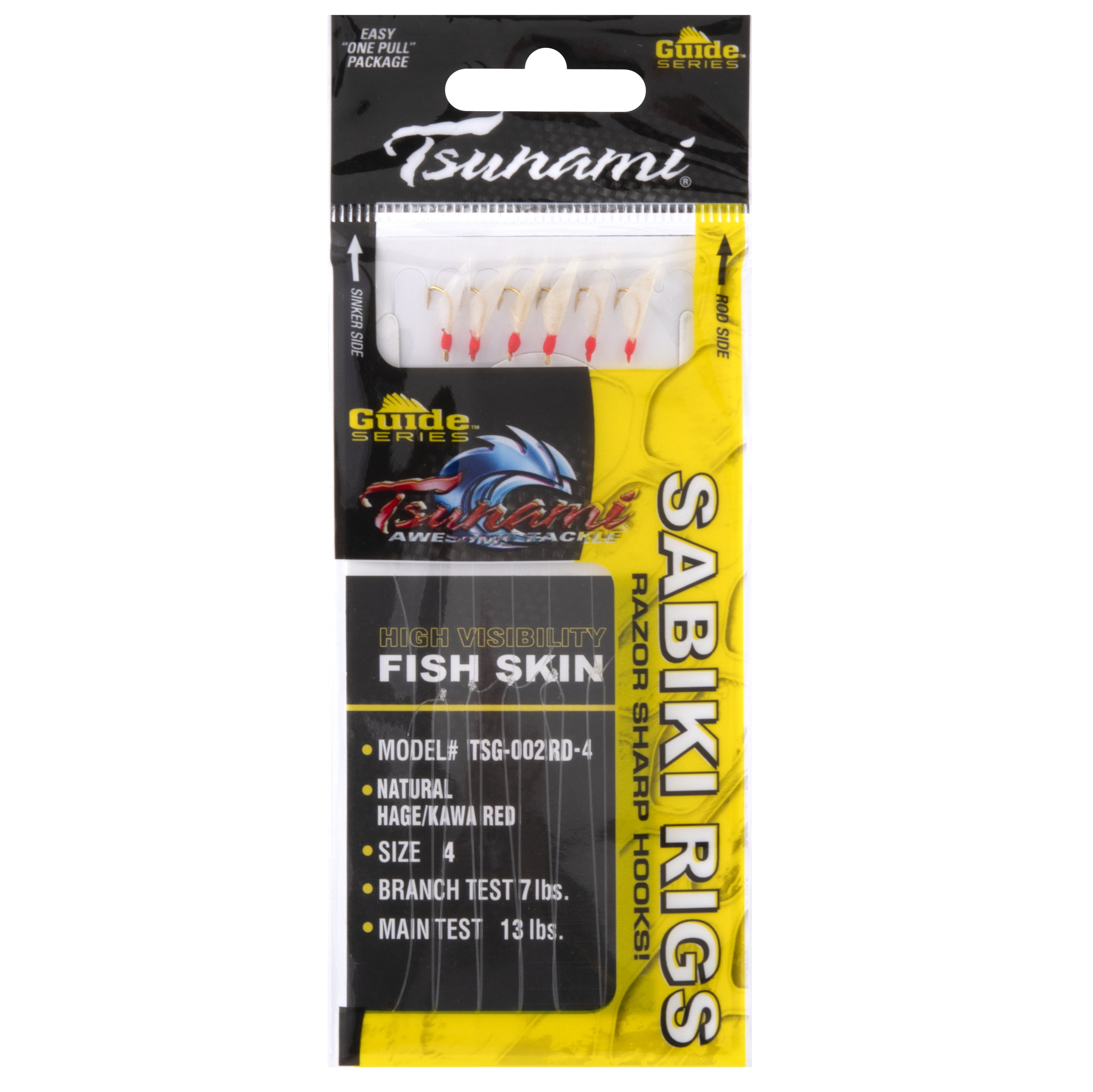 Tsunami Sabiki Rigi - 4 Fishing Hooks - Catch Baitfish Fast - Walmart.com