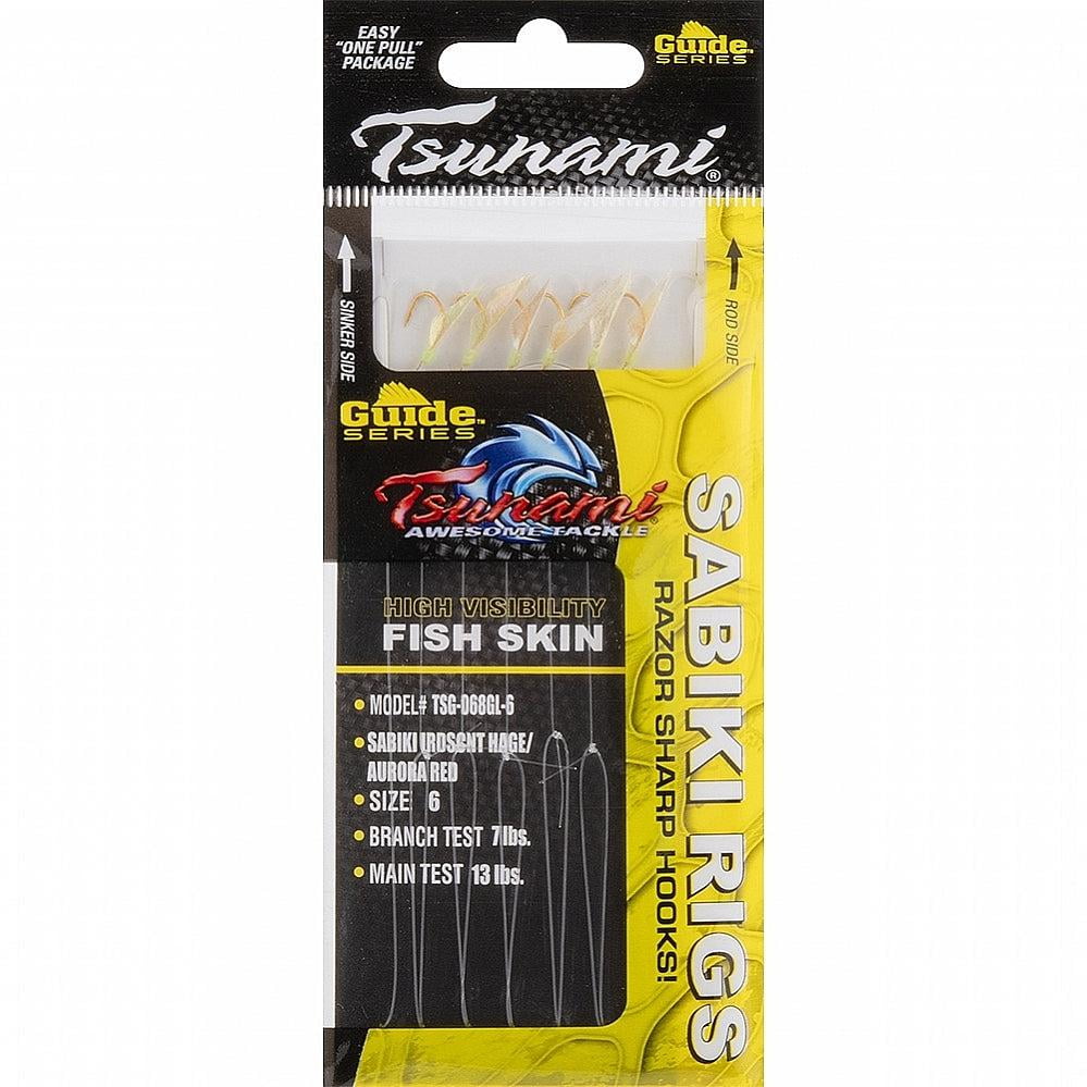 Tsunami Sabiki Rigs Iridescent Aurora Glow, 3 Lures - Walmart.com