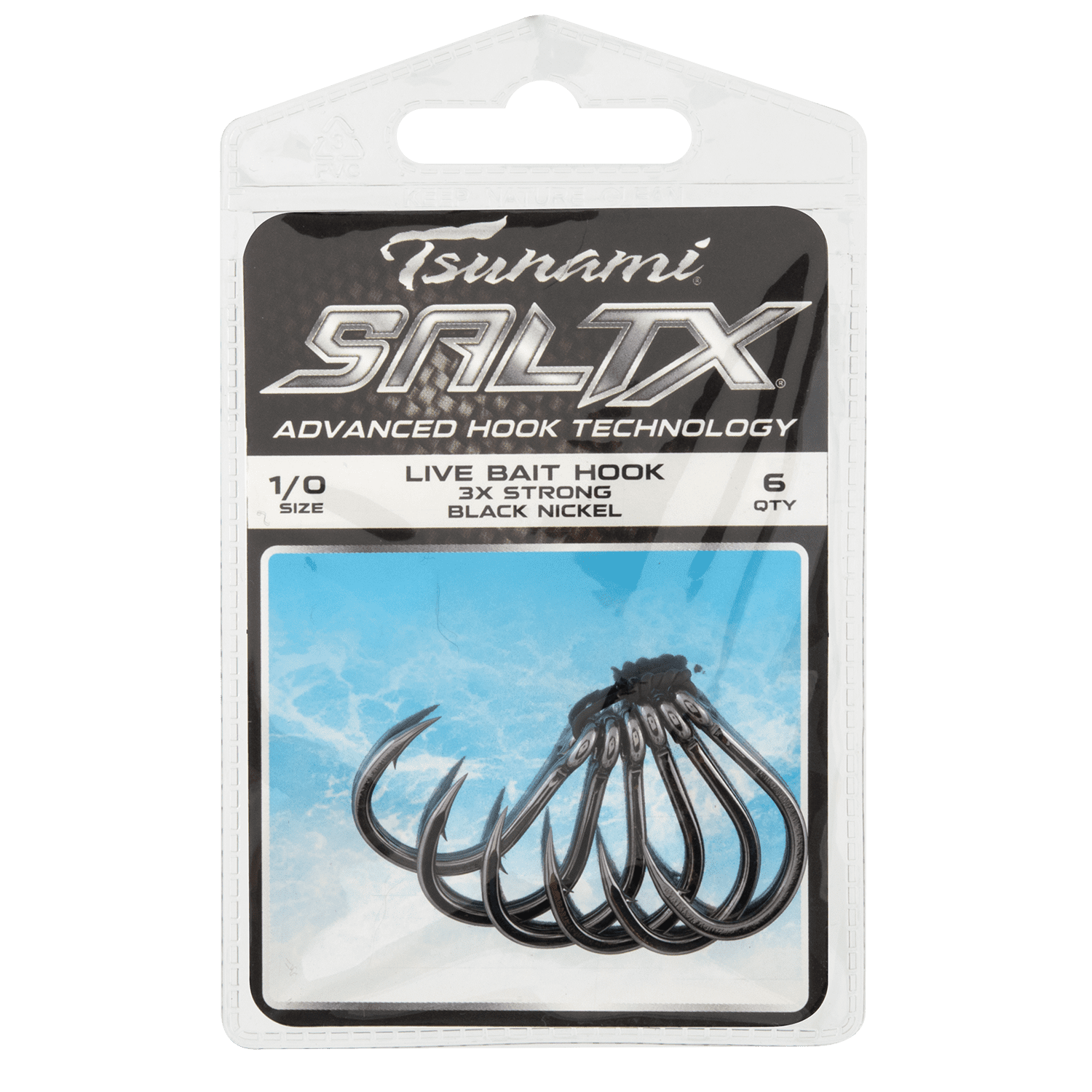 Tsunami SaltX Live Bait Hook 3x Strong Black Nickel 9/0 - 2ct - Walmart.com