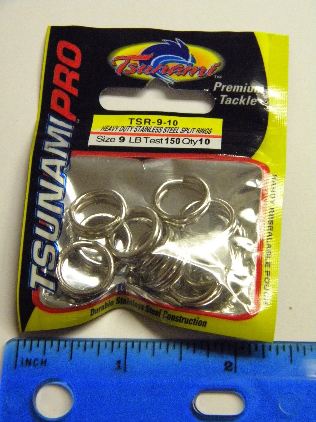 Tsunami TSR-9-10 Heavy Duty Stainless Steel Split Rings, Size 9, 10pk ...