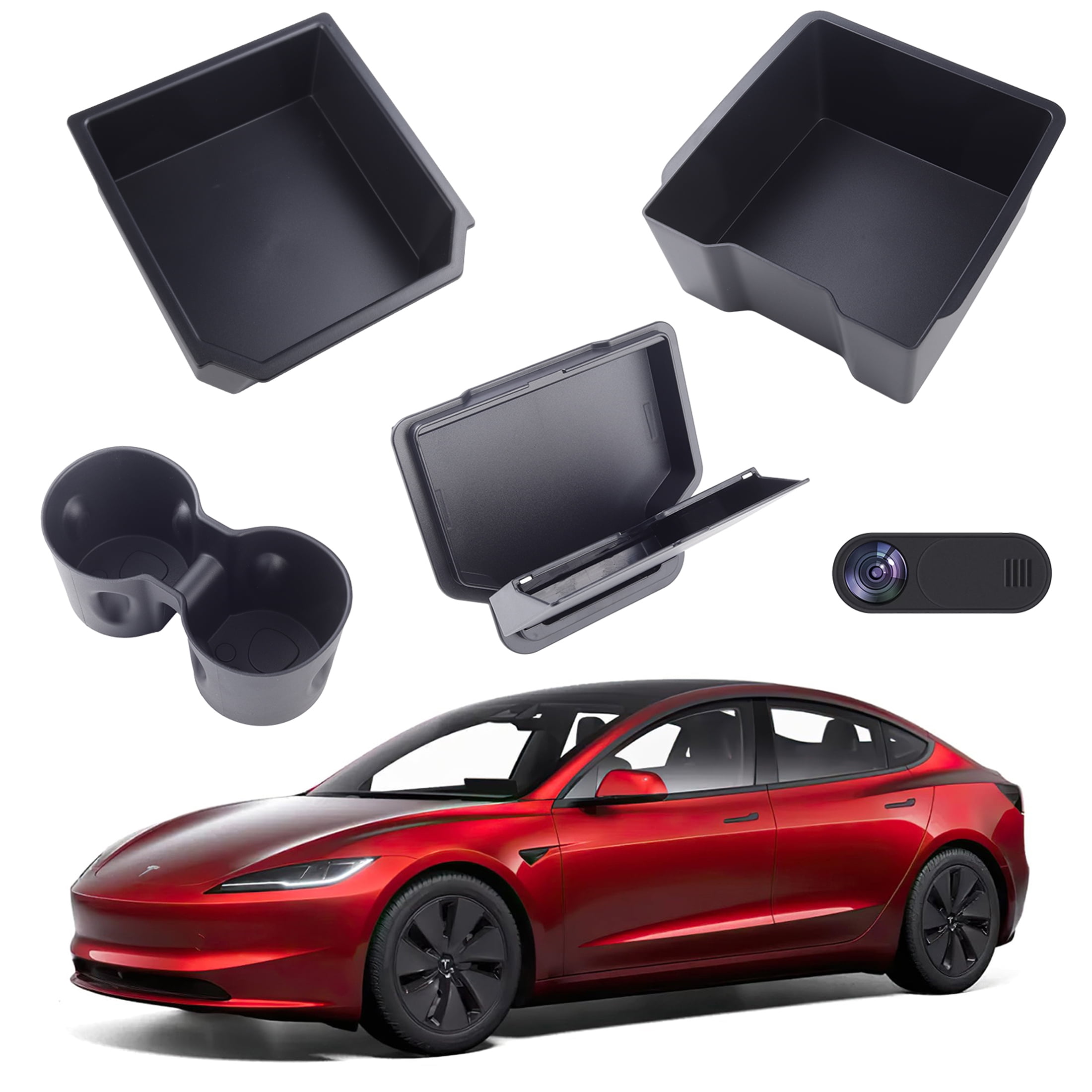 Tsuytna 5Pcs Center Console Organizer Tray for Tesla Model 3 Highland ...