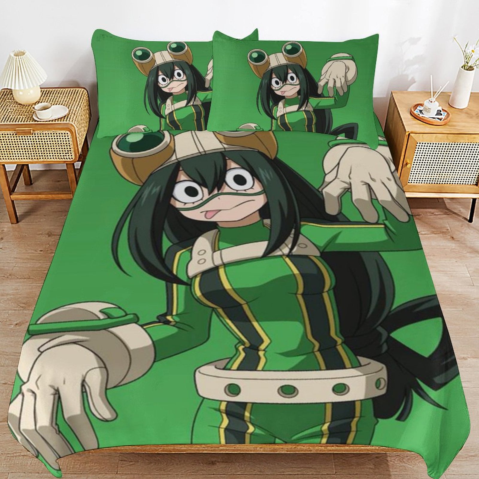 Tsuyu Asui 3 Pieces Bedding Set 3D Printed Lightweight Bed Quilt Set ...