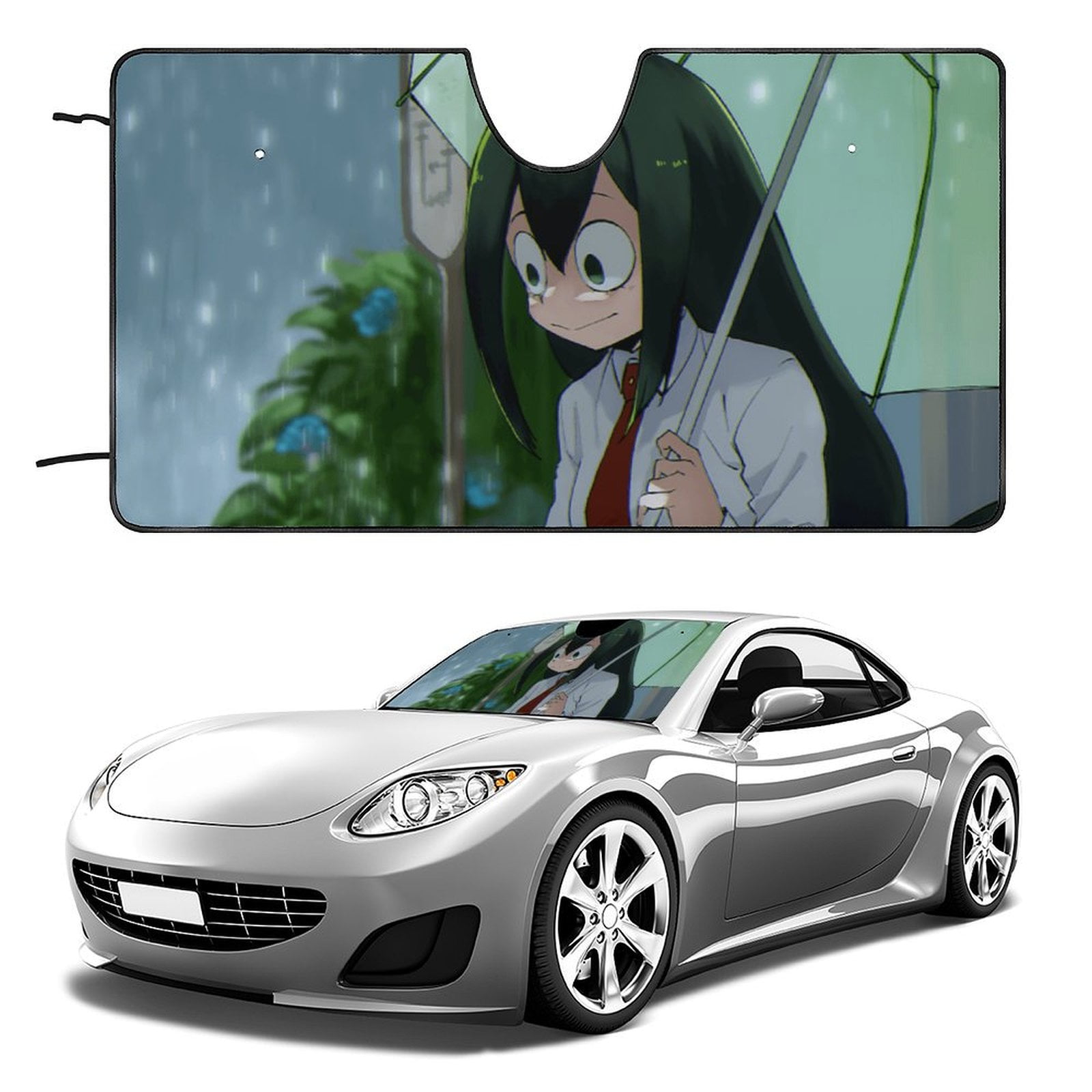 Tsuyu Asui Car Windshield Sun Shade - Foldable Windshield Sun Shade ...