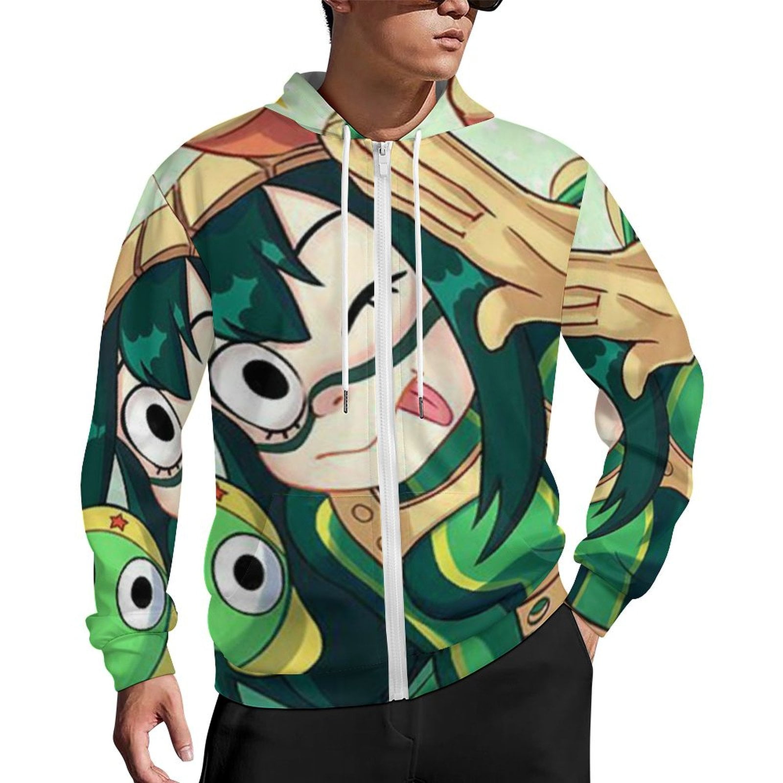 Tsuyu Asui Zip Up Hoodies Unisex Realistic 3D Print Sweatshirt Long ...