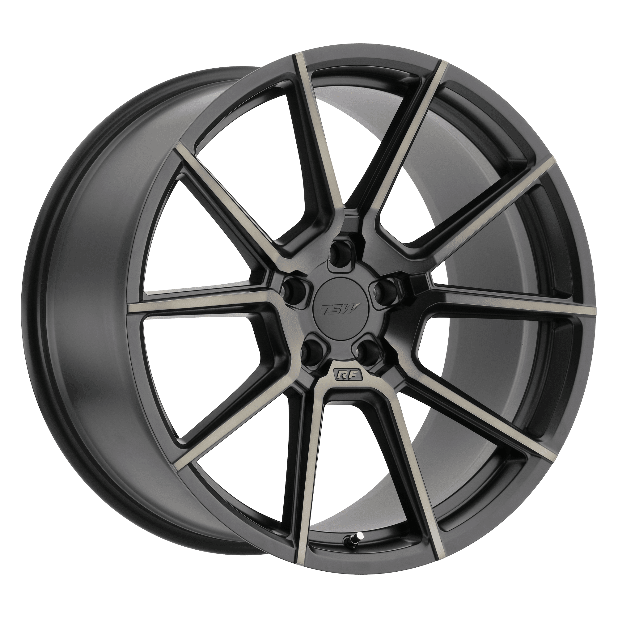Tsw Chrono 19X9.5 5X112 39Et 76.1Cb Matte Black W/ Machine Face & Dark ...