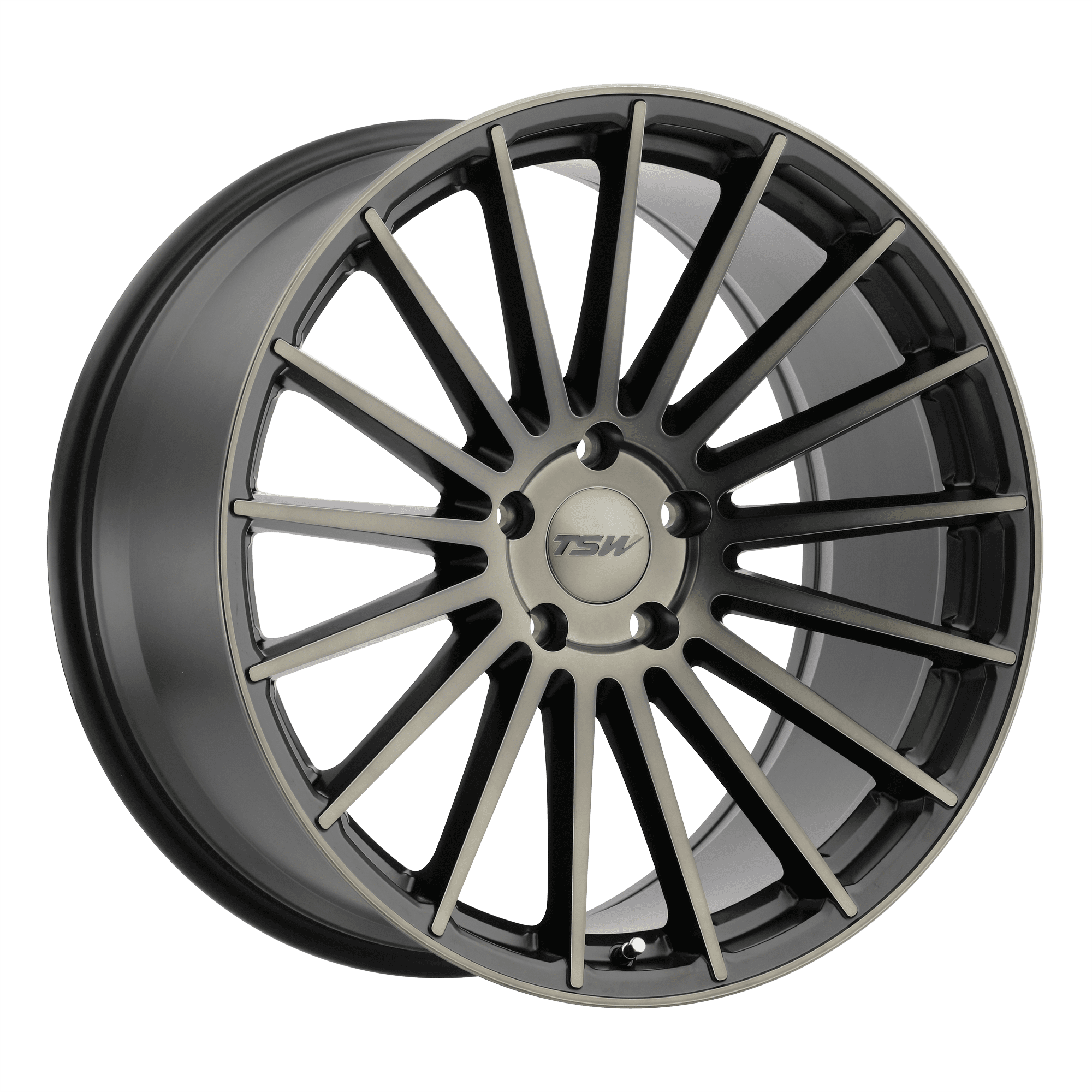 Tsw Luco 17X8 5X108 40Et 72.1Cb Matte Black W/ Machine Face & Dark Tint ...