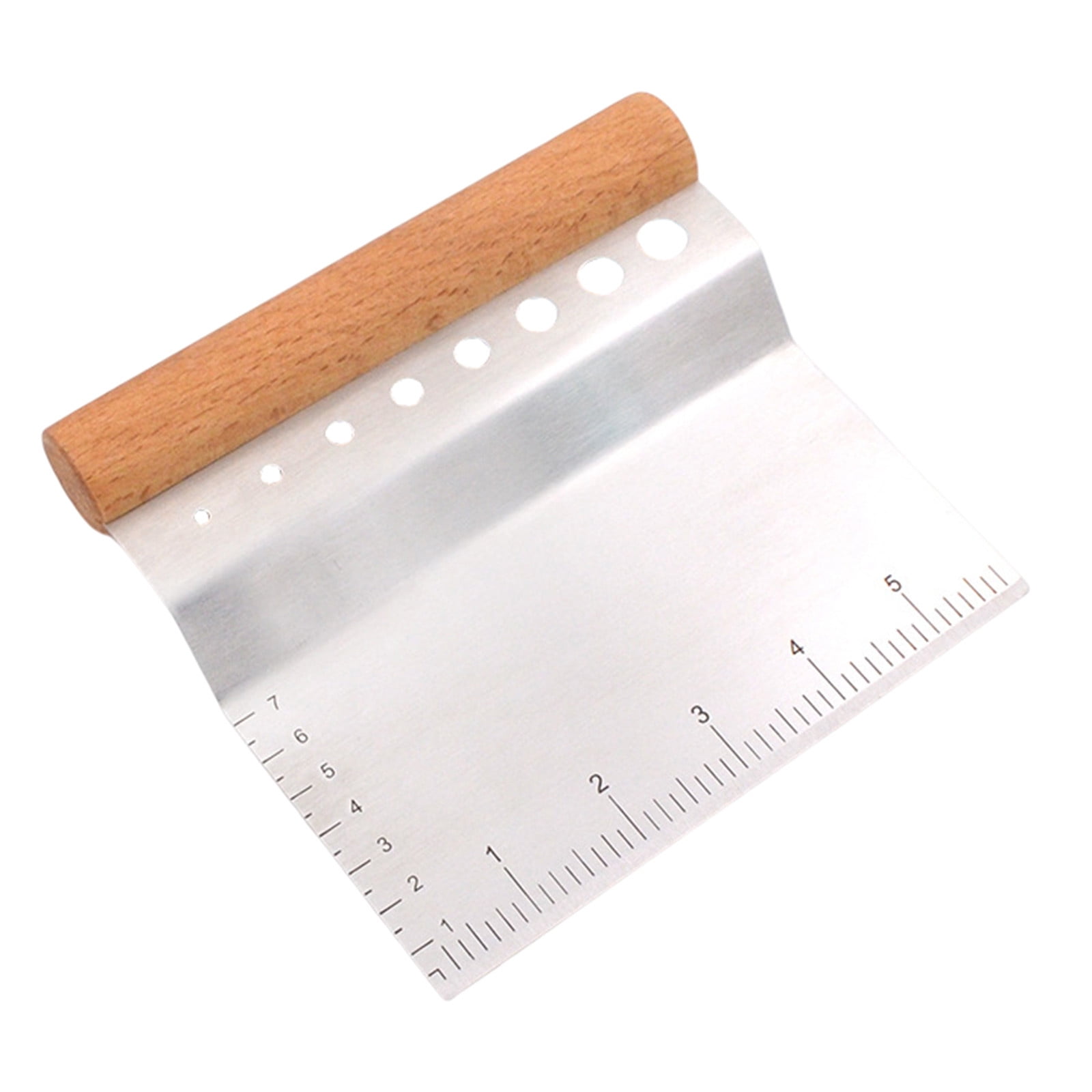 Tswift Curved Wood Handle Baking Flour Spatula & Stainless Pastry ...