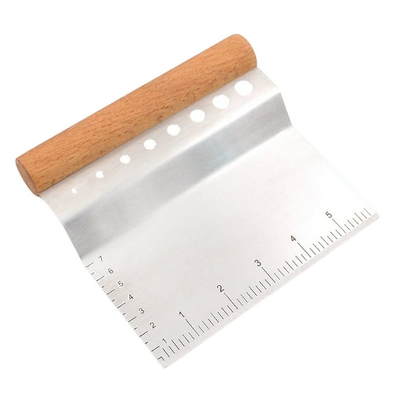 Tswift Curved Wood Handle Baking Flour Spatula & Stainless Pastry ...