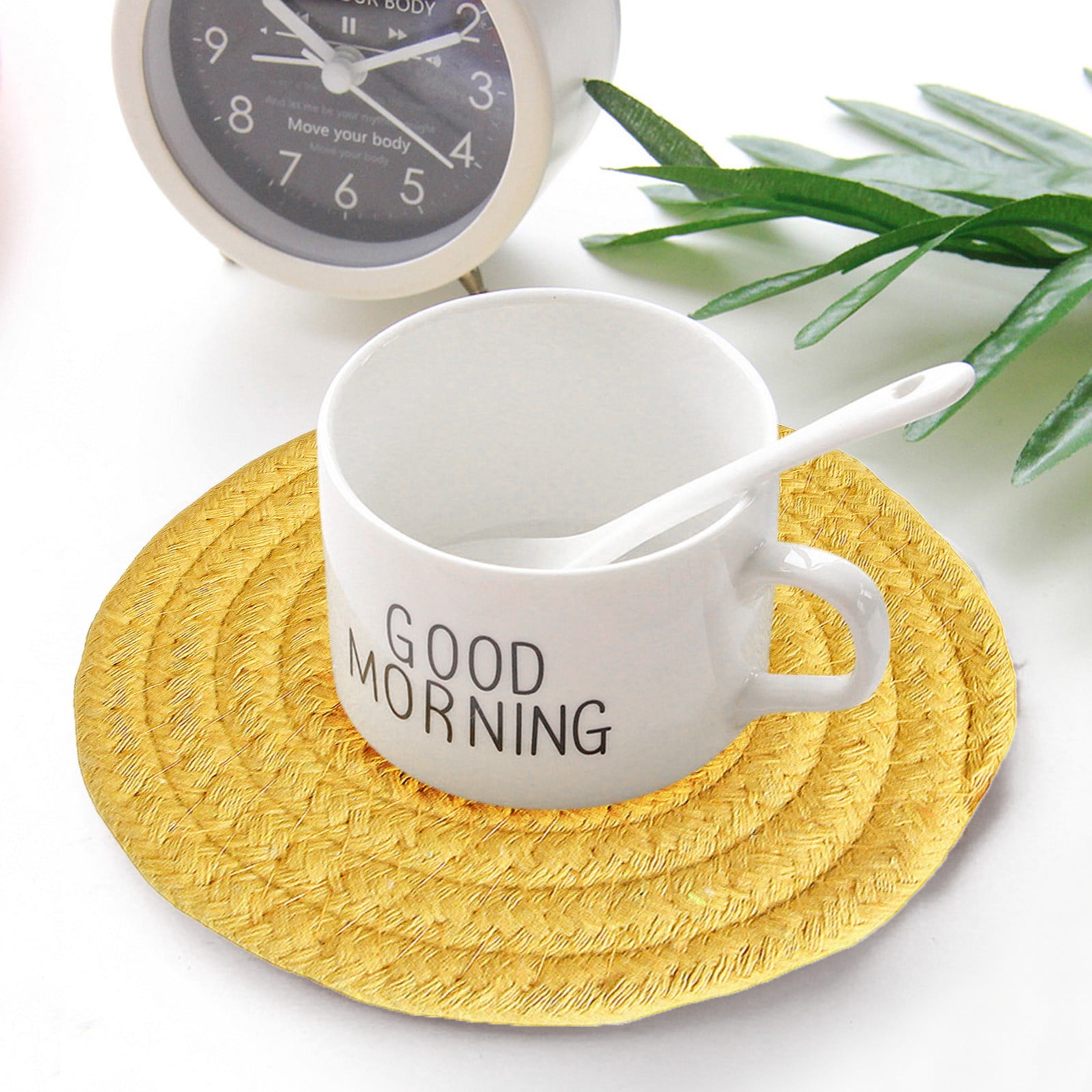 Tswift Hot Sale Round Placemat, 18cm Cotton Insulation Mat Meal Mat ...