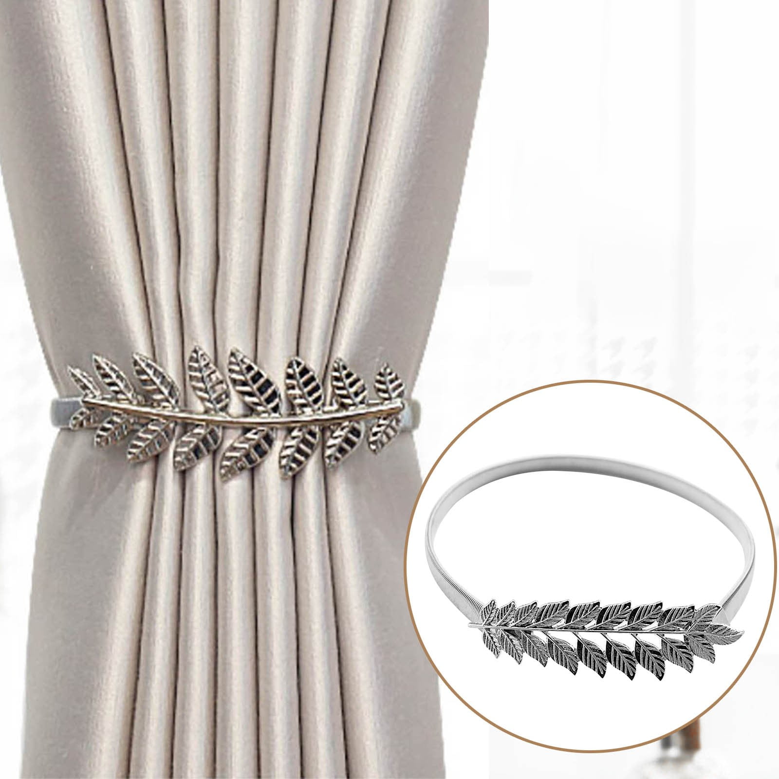 Tswift New Style Curtain Metal Tie Rope Leaf Curtain Tie Rope, Rope ...