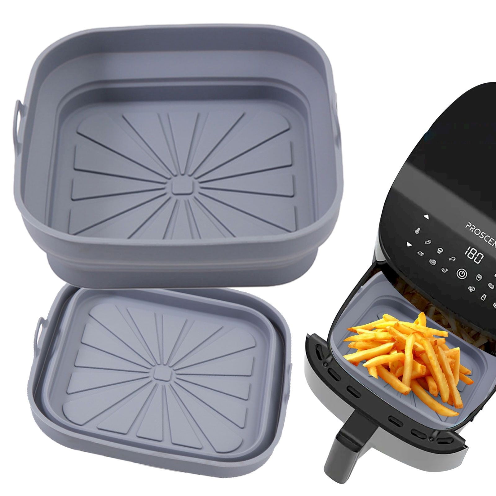 Tswift Silicone Air Fryer Liners Square - 8 Inch - Food Safe Air Fryer ...
