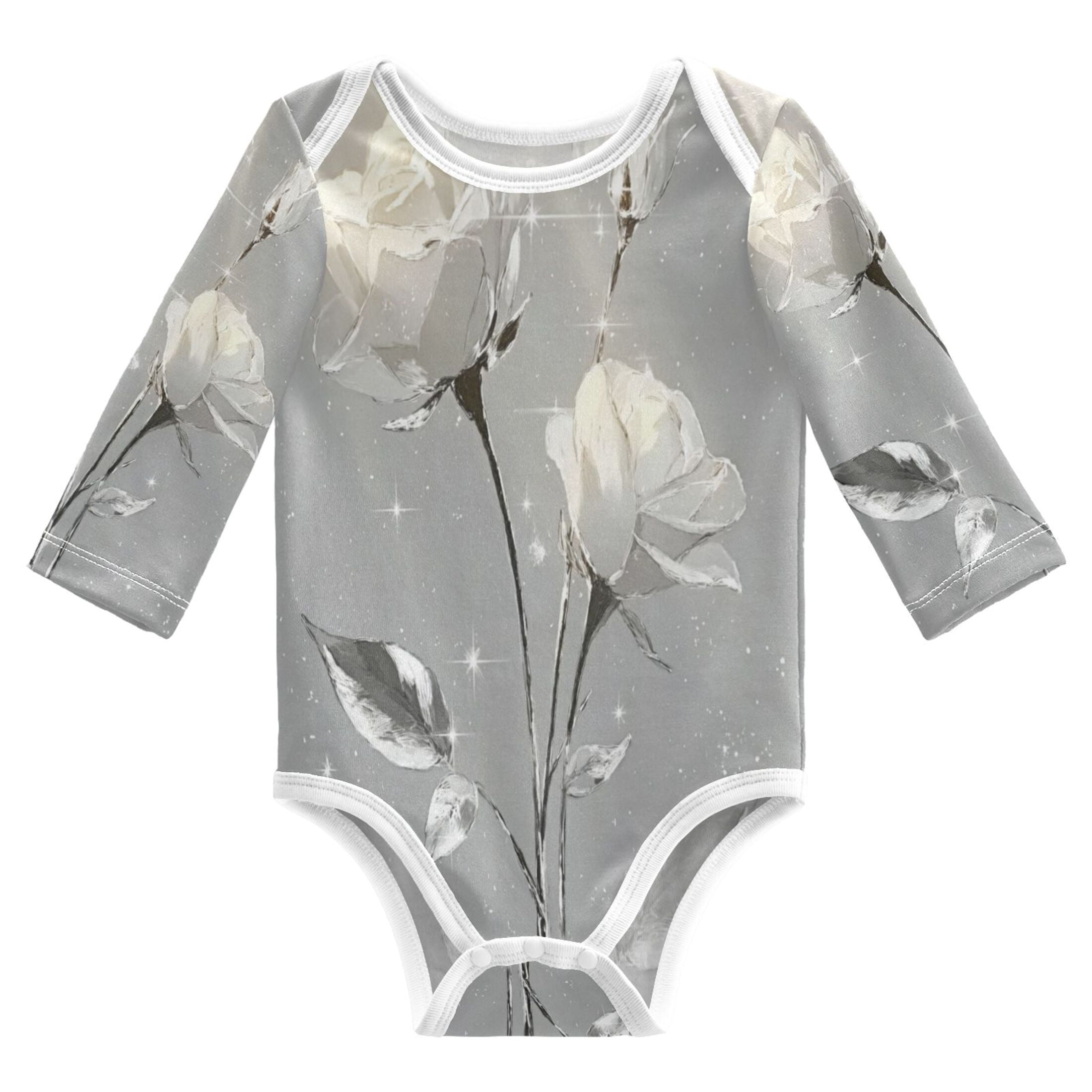 Ttddzy 100% Cotton Baby Bodysuits, Long sleeves with drop shoulders ...