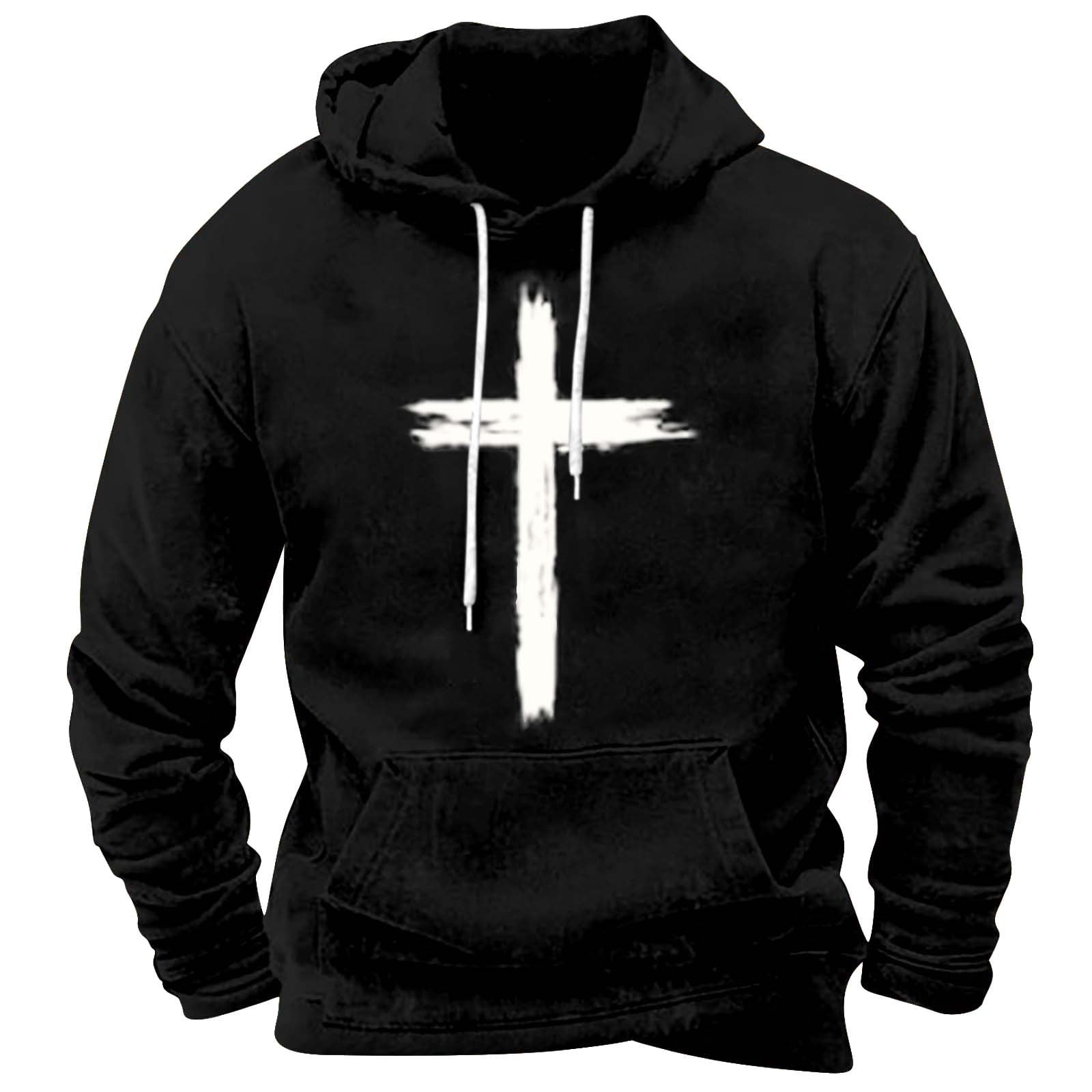 Ttizzay Sweatshirts For Men Hoodies For Men And Women Distressed Cross ...