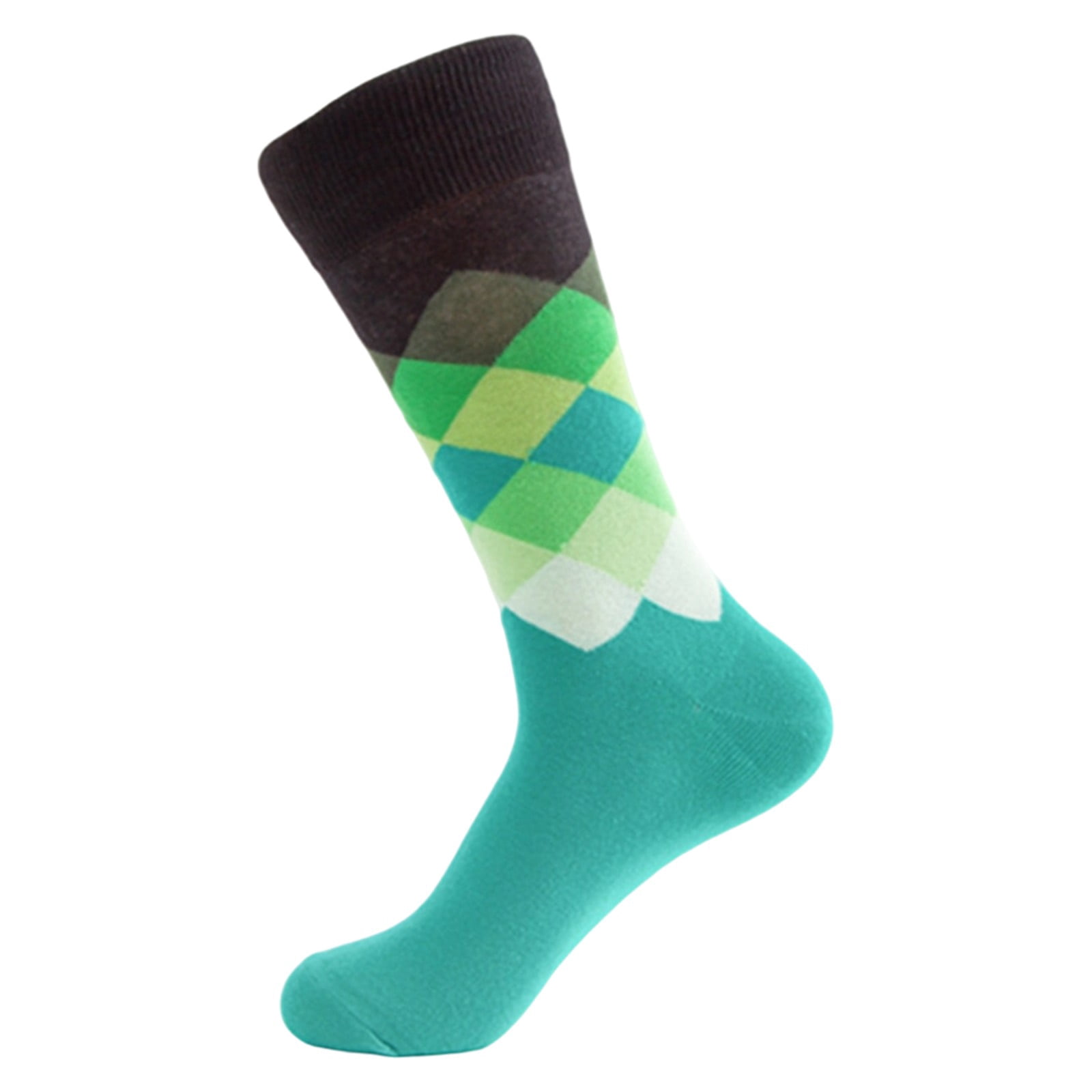 Ttongbb Socks Unisex Colorful Gradient Diamond Pattern Design British ...