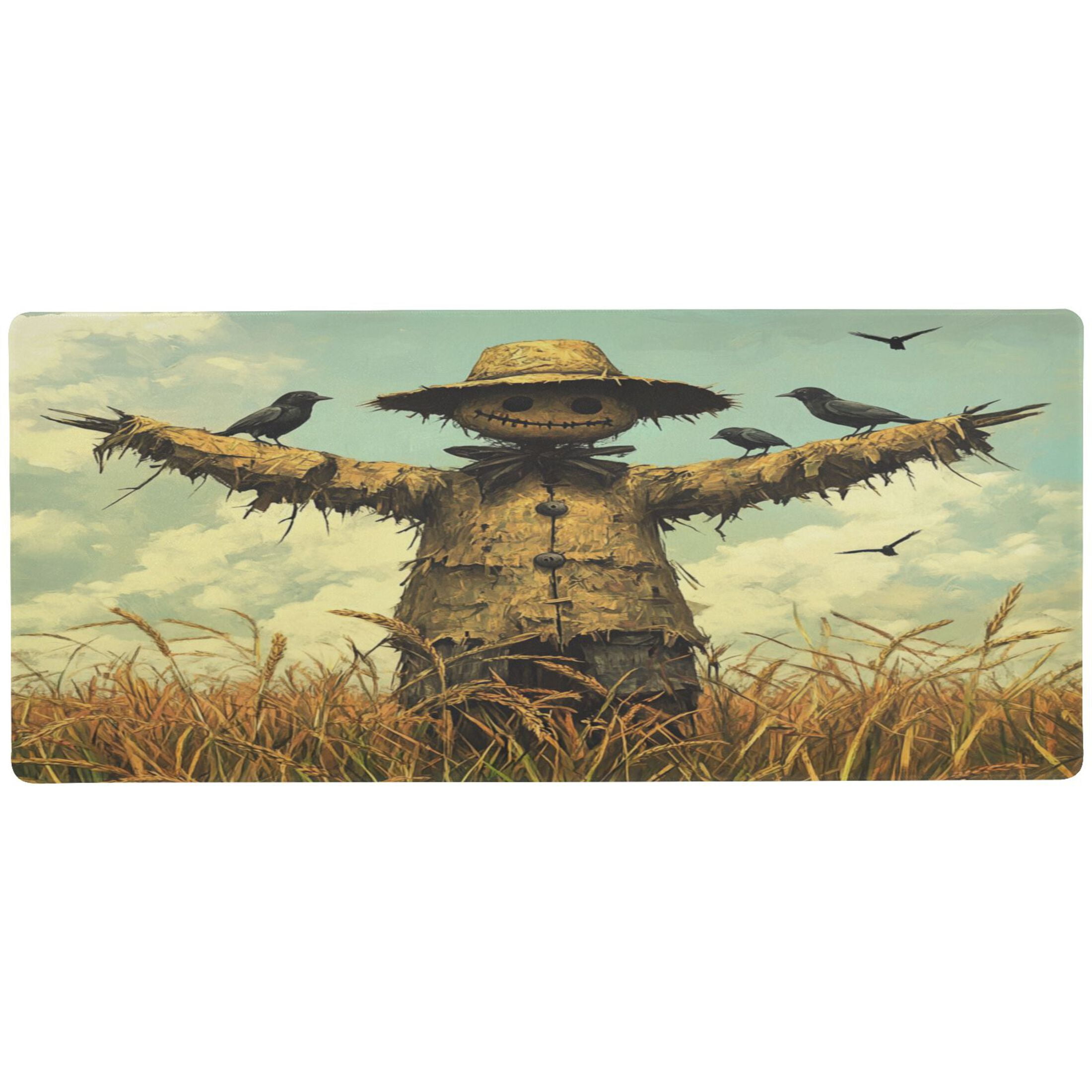 Ttyddz Scarecrow in A Rice Field with Sparrows Large Gaming MousePad ...