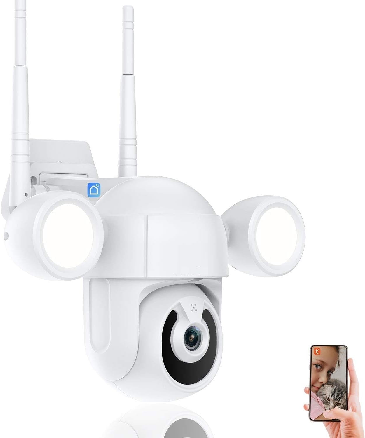 Tu Smart Life Security Camera with Courtyard Floodlight,1080P HD, Auto ...