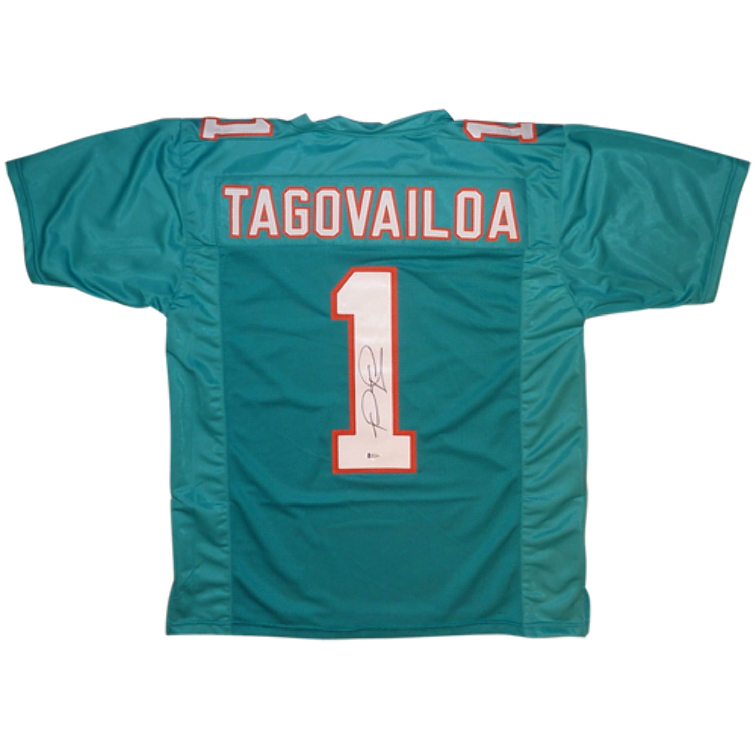 Tua Tagovailoa Autographed Miami (Teal #1) Custom Jersey - Beckett ...